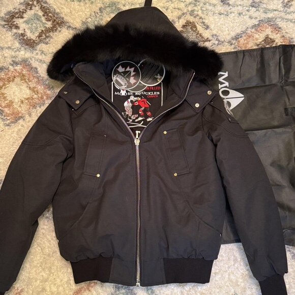Moose Knuckles | Jackets & Coats | Moose Knuckles Black Bomber Jacket ...